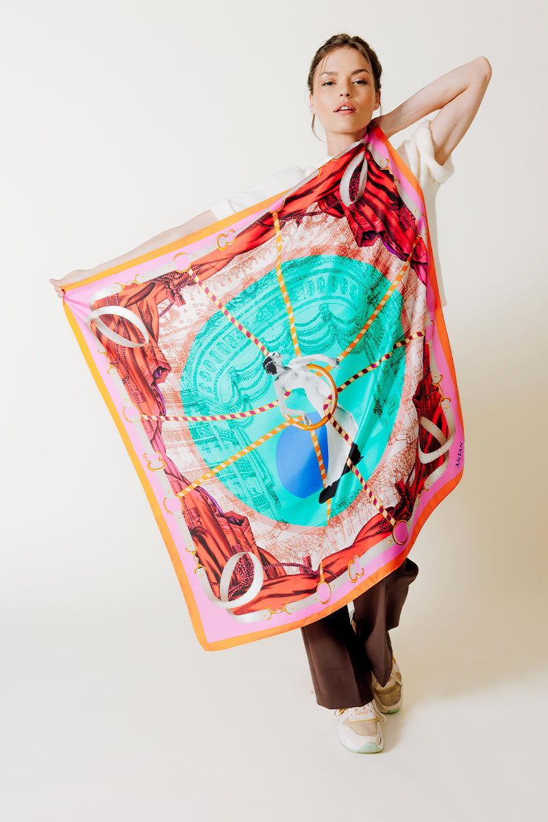 Silk Square 100 - Onato - Pink – ANTAN Créations